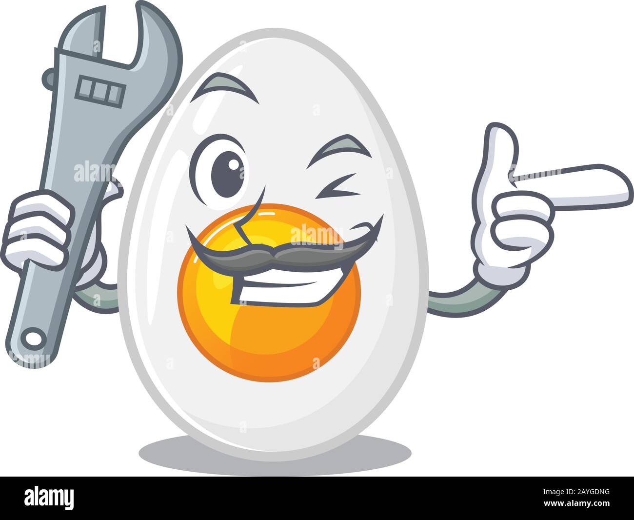 Smart Mechanic boiled egg cartoon character design Stock Vector Image ...