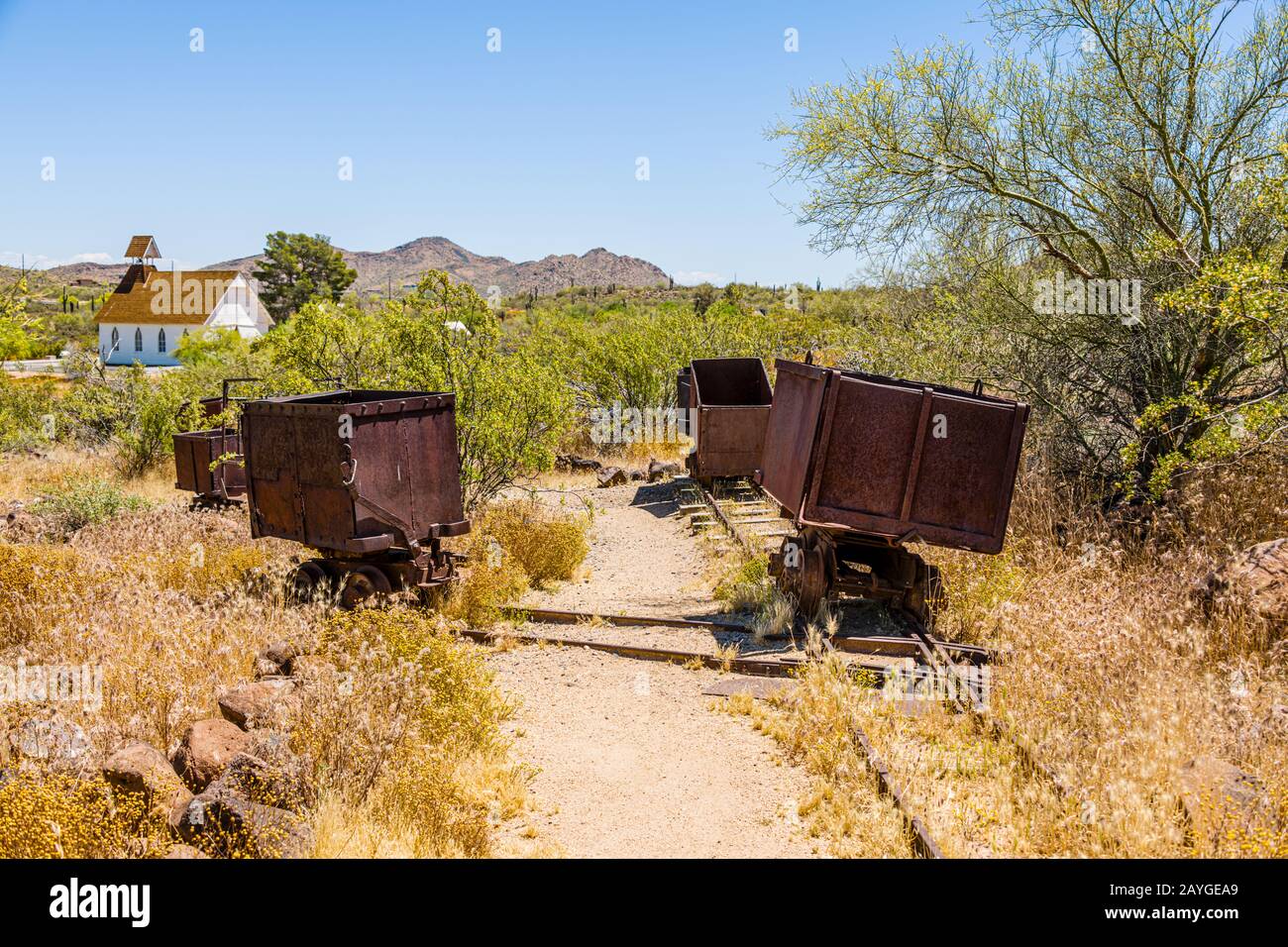 Pioneer Living History Museum: Eagle Mine Ore Cars Stock Photo - Alamy