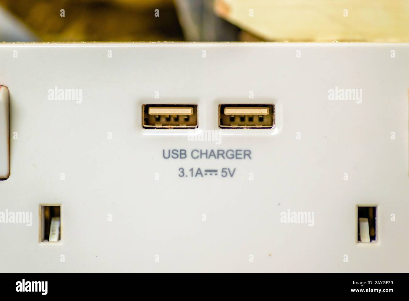 electric socket in a wall during renovation in england uk Stock Photo ...