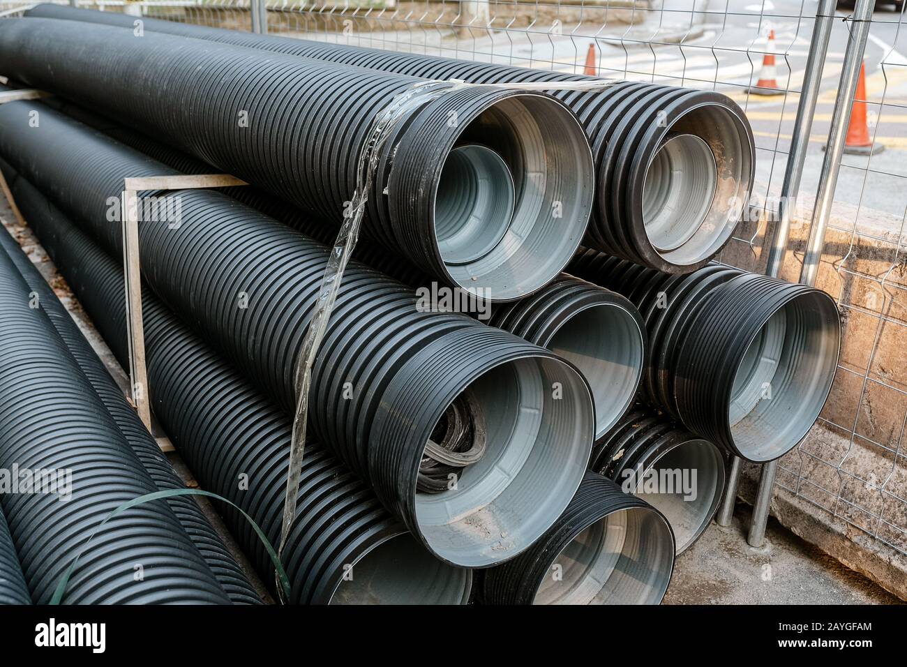 Stacks of water pipes, repair and construction concept Stock Photo - Alamy