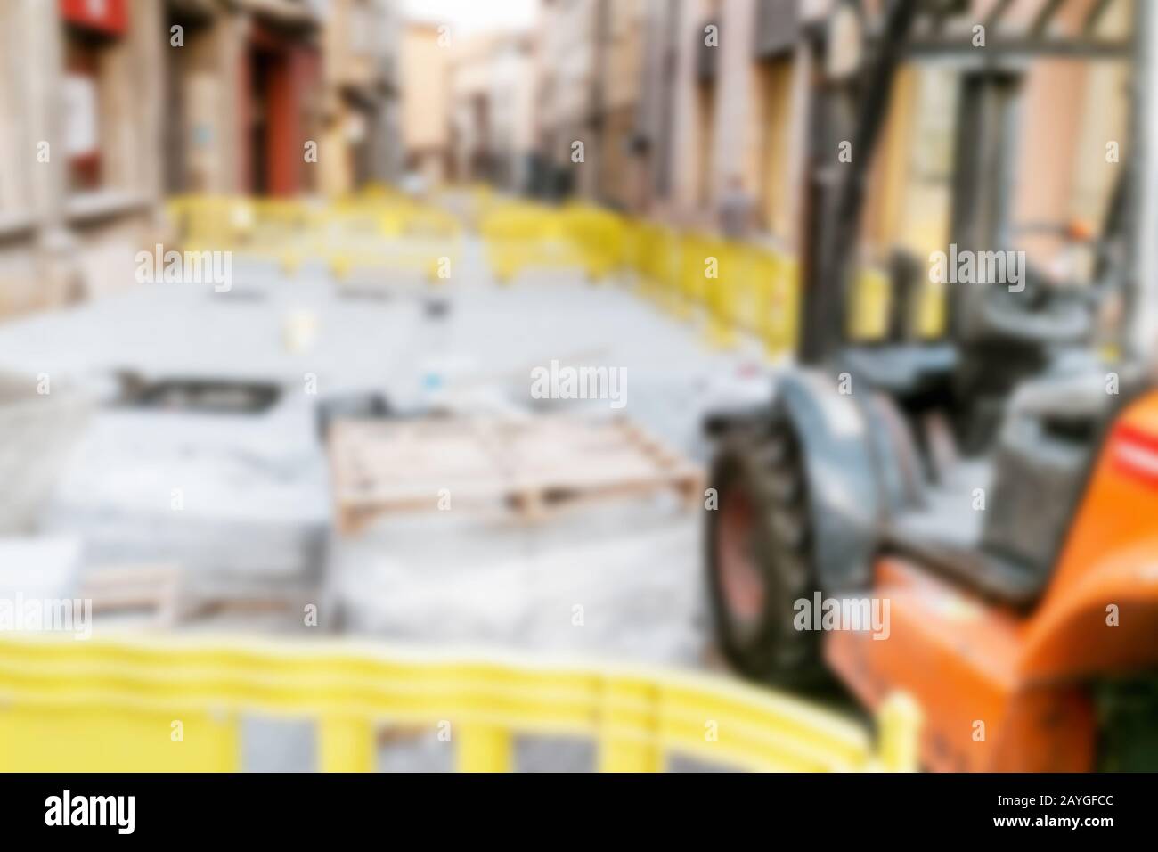 Blurred Construction site at city street Stock Photo - Alamy