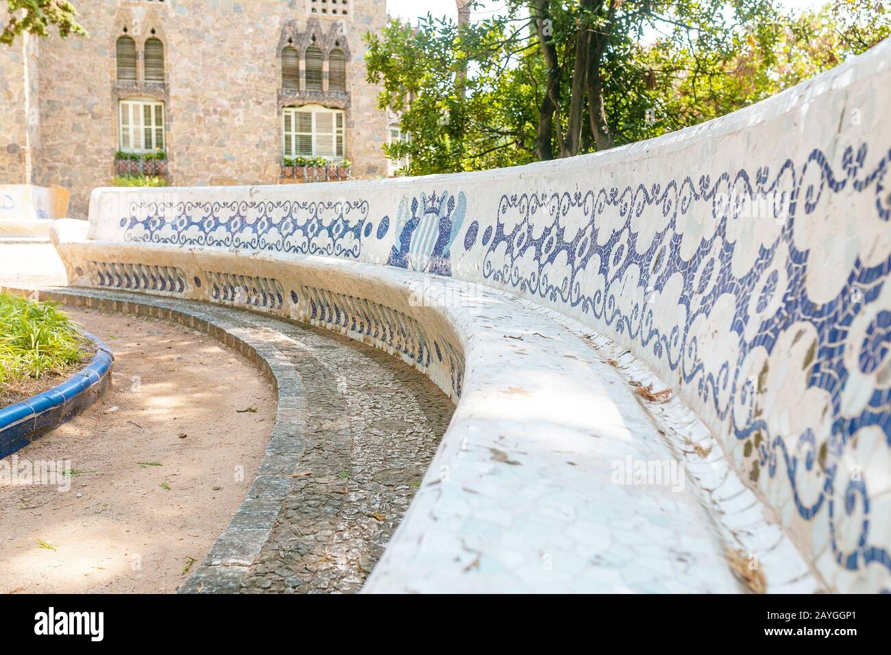 28 JULY 2018, BARCELONA, SPAIN: Bellesguard tower building designed by ...