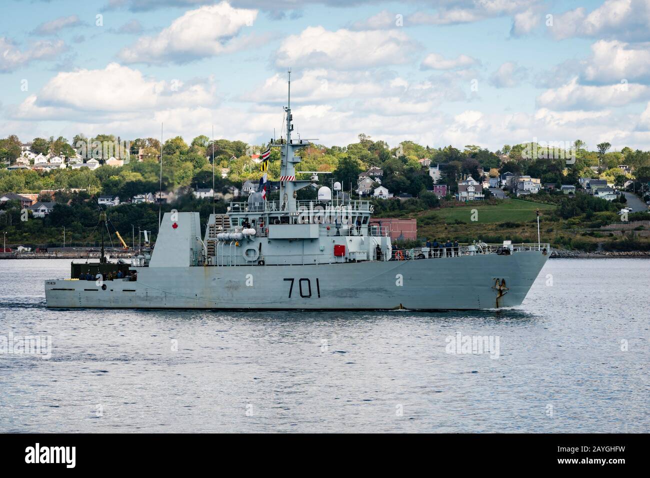 Minesweeper HMCS Glace Bay leaving Halifax during Exercise Cutlass Fury ...