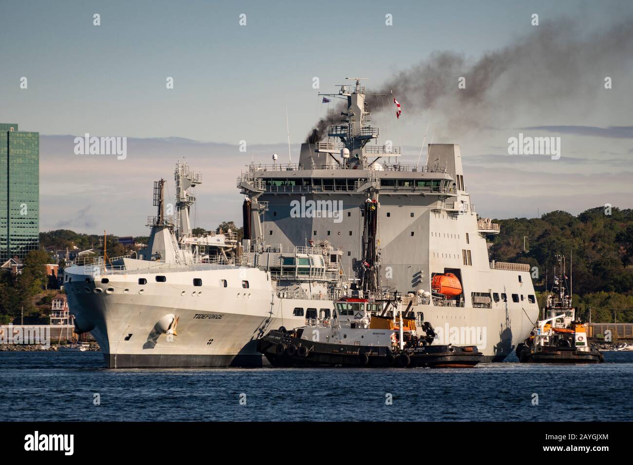 Royal Fleet Auxiliary ship Tideforce in Halifax, Nova Scotia, Canada ...