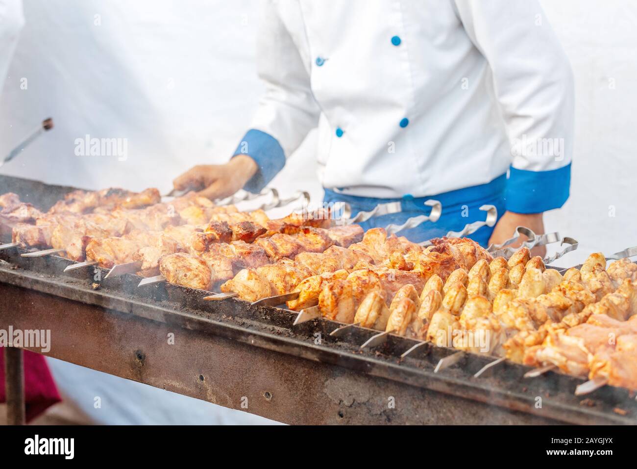 Outdoor kebab barbecue vegetables hi-res stock photography and images ...