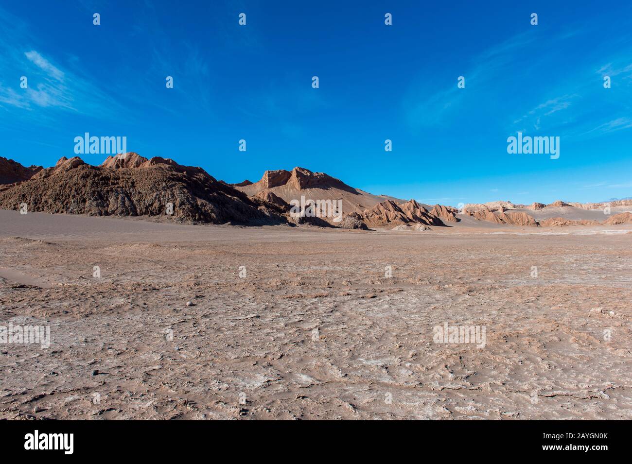 View of rock formations in the Valley of the Moon near San Pedro de ...
