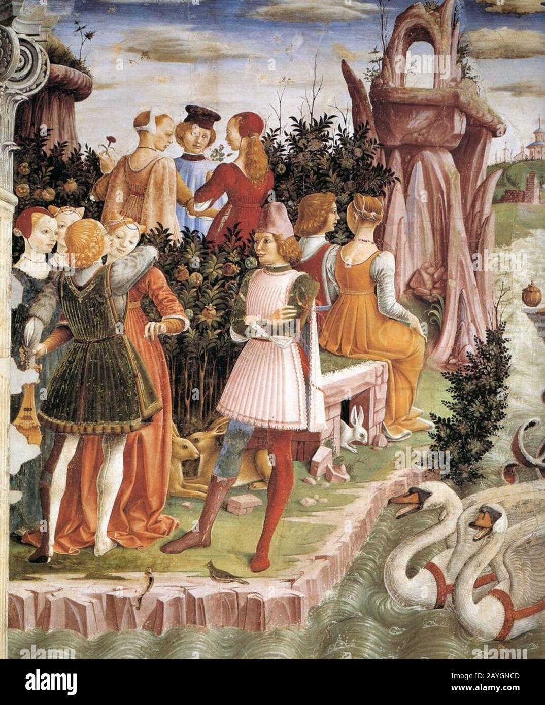 Francesco del Cossa - Allegory of April - Triumph of Venus (detail ...