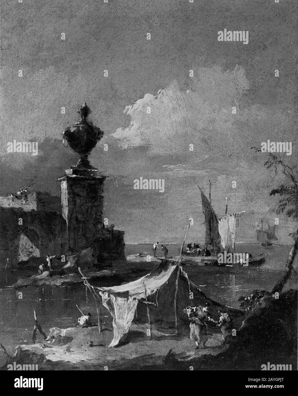 Francesco Guardi - Capriccio, The Lagoon Stock Photo - Alamy