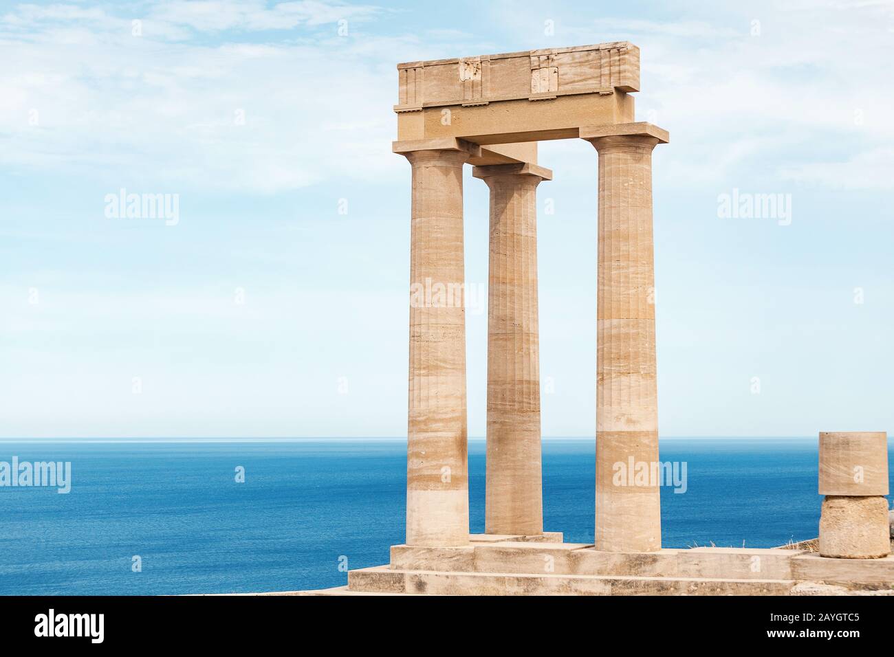 Travel landmarks and archeological sites. Great view of Acropolis ruins ...