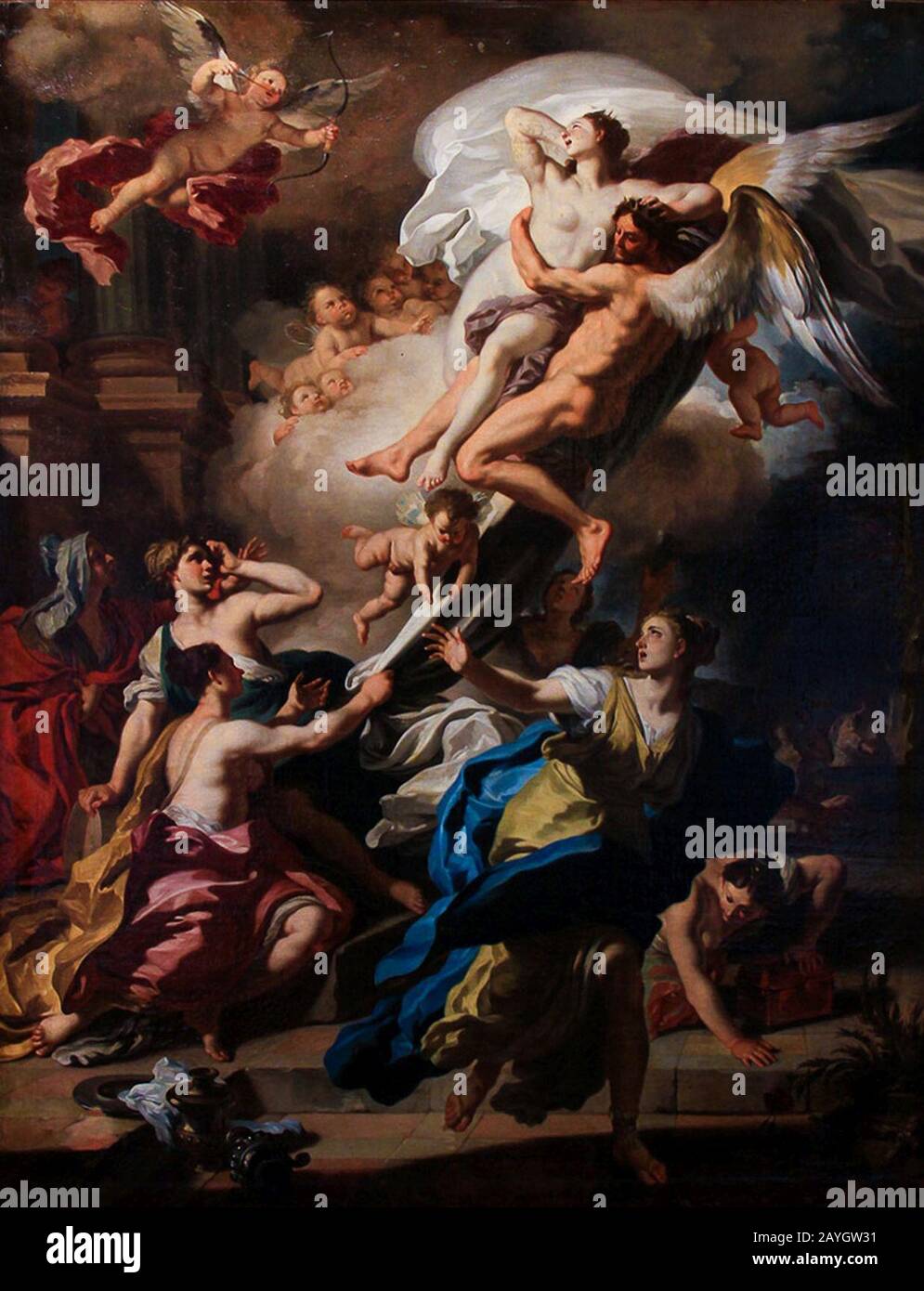 Francesco Solimena - Boreas Abducting Oreithyia, Daughter of Erechteus ...