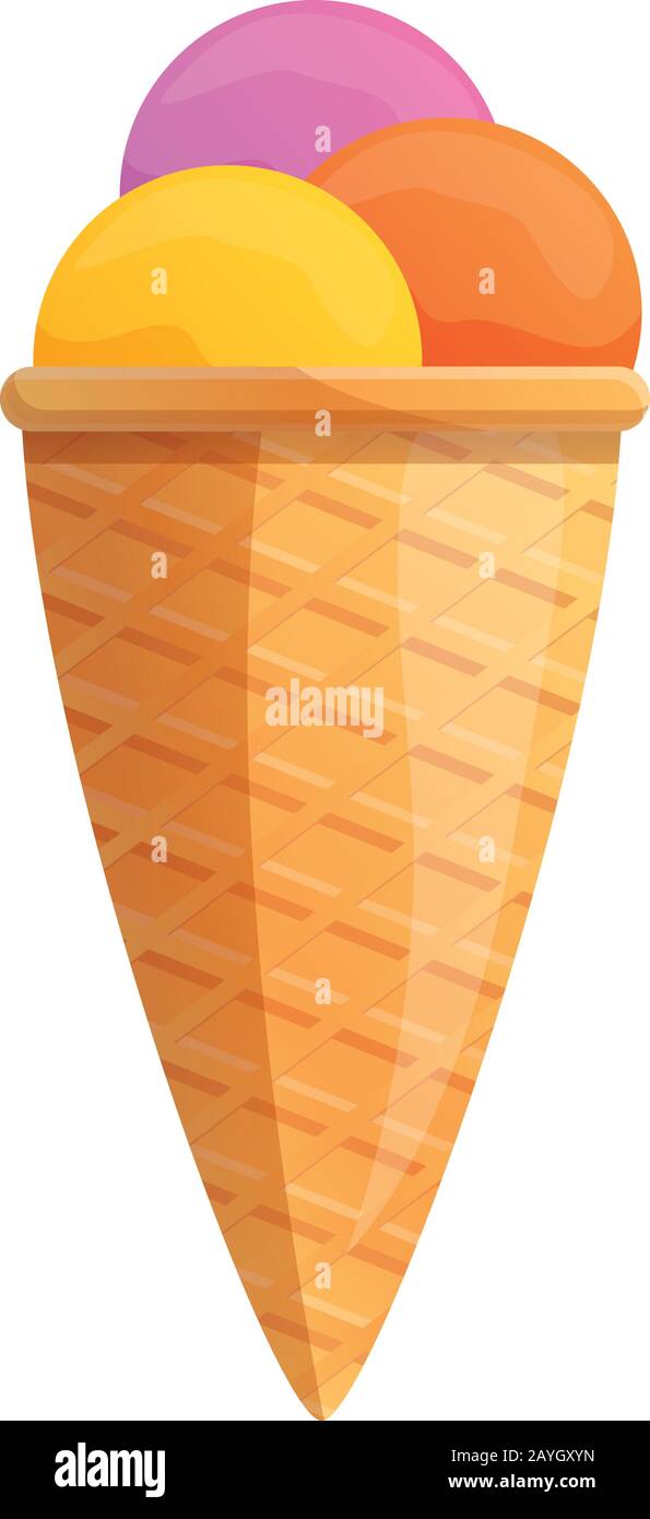 Ice cream ball icon. Cartoon of ice cream ball vector icon for web ...