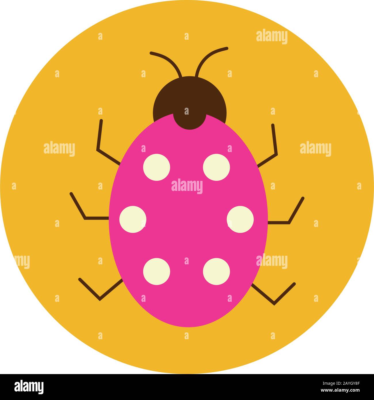 cute ladybug spring insect block and flat style Stock Vector Image ...