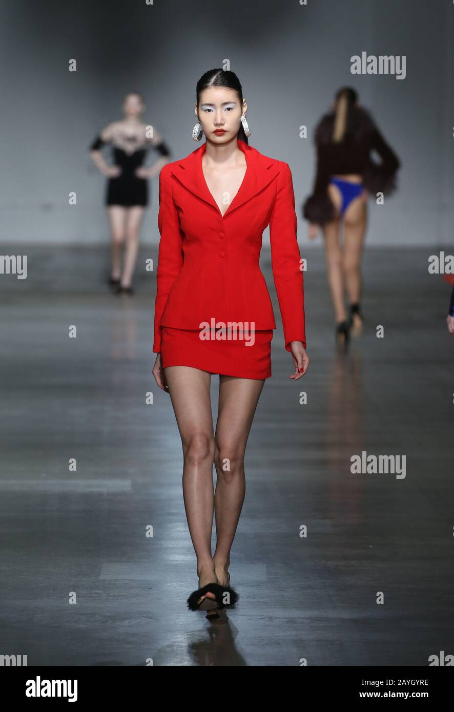 Models on the catwalk during the Mimi Wade at the London Fashion Week ...