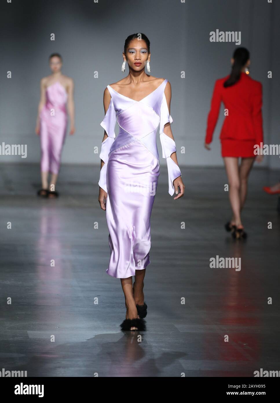 Models on the catwalk during the Mimi Wade at the London Fashion Week ...