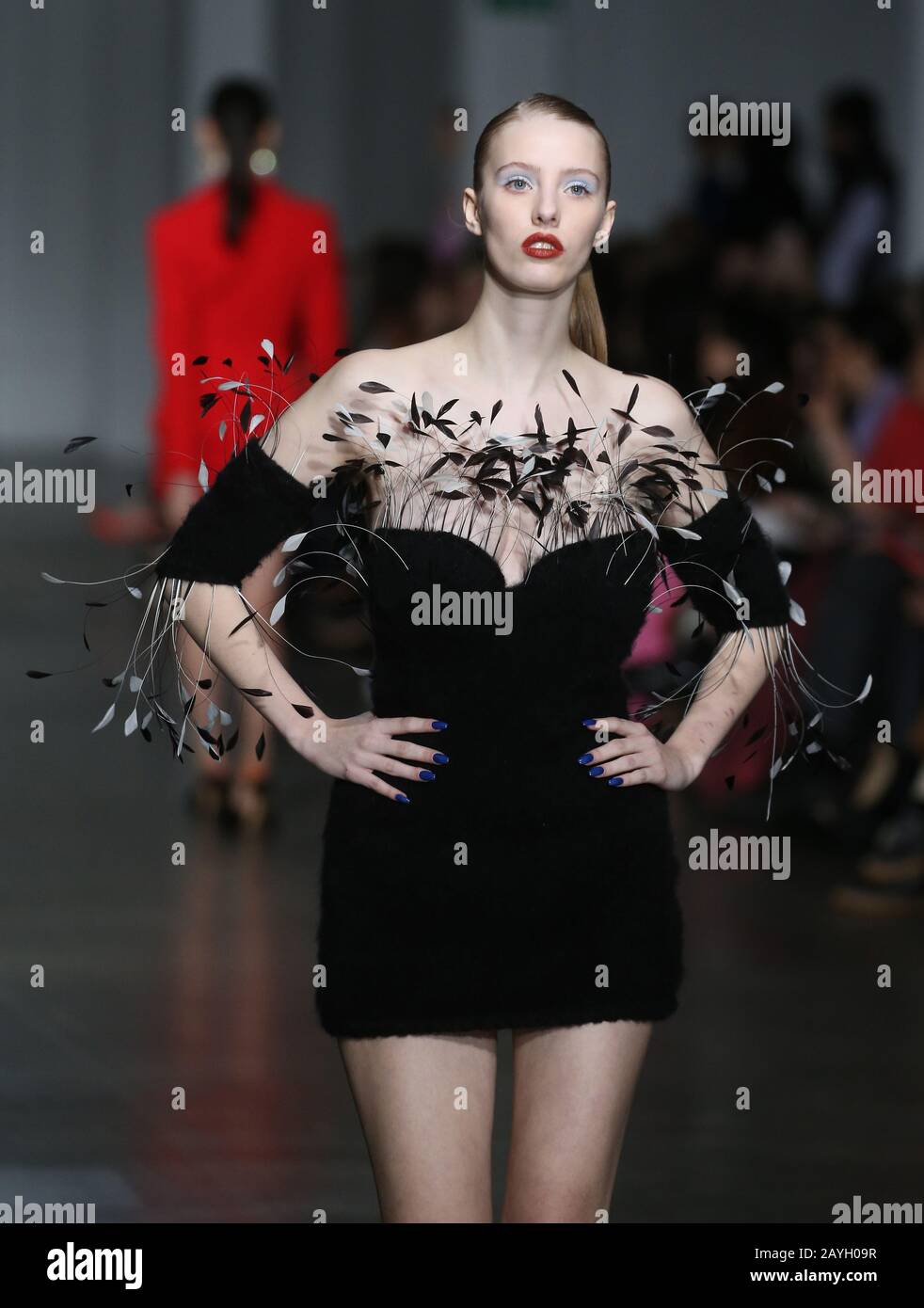 Models on the catwalk during the Mimi Wade at the London Fashion Week ...