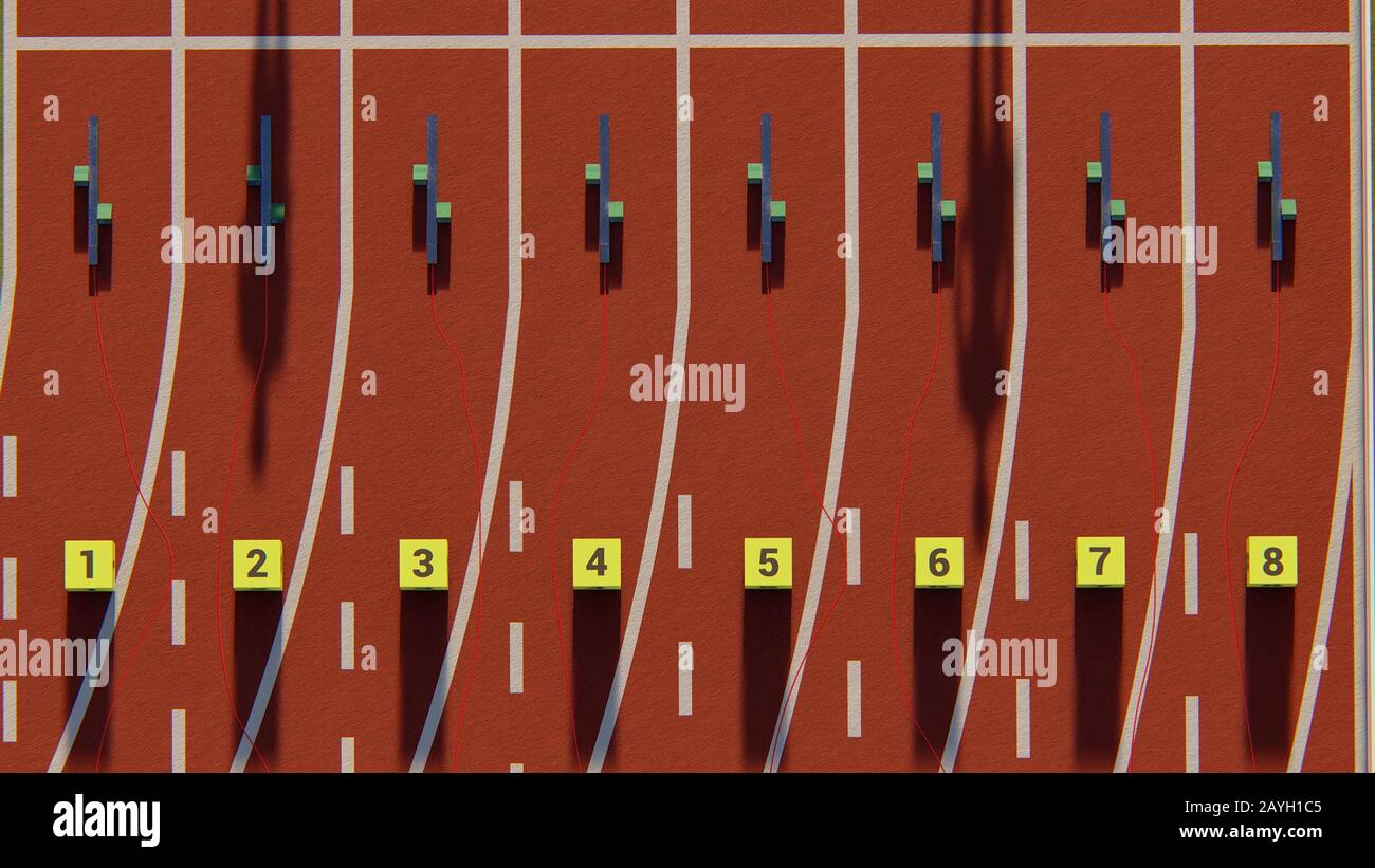 Start line athletic track Stock Photo - Alamy