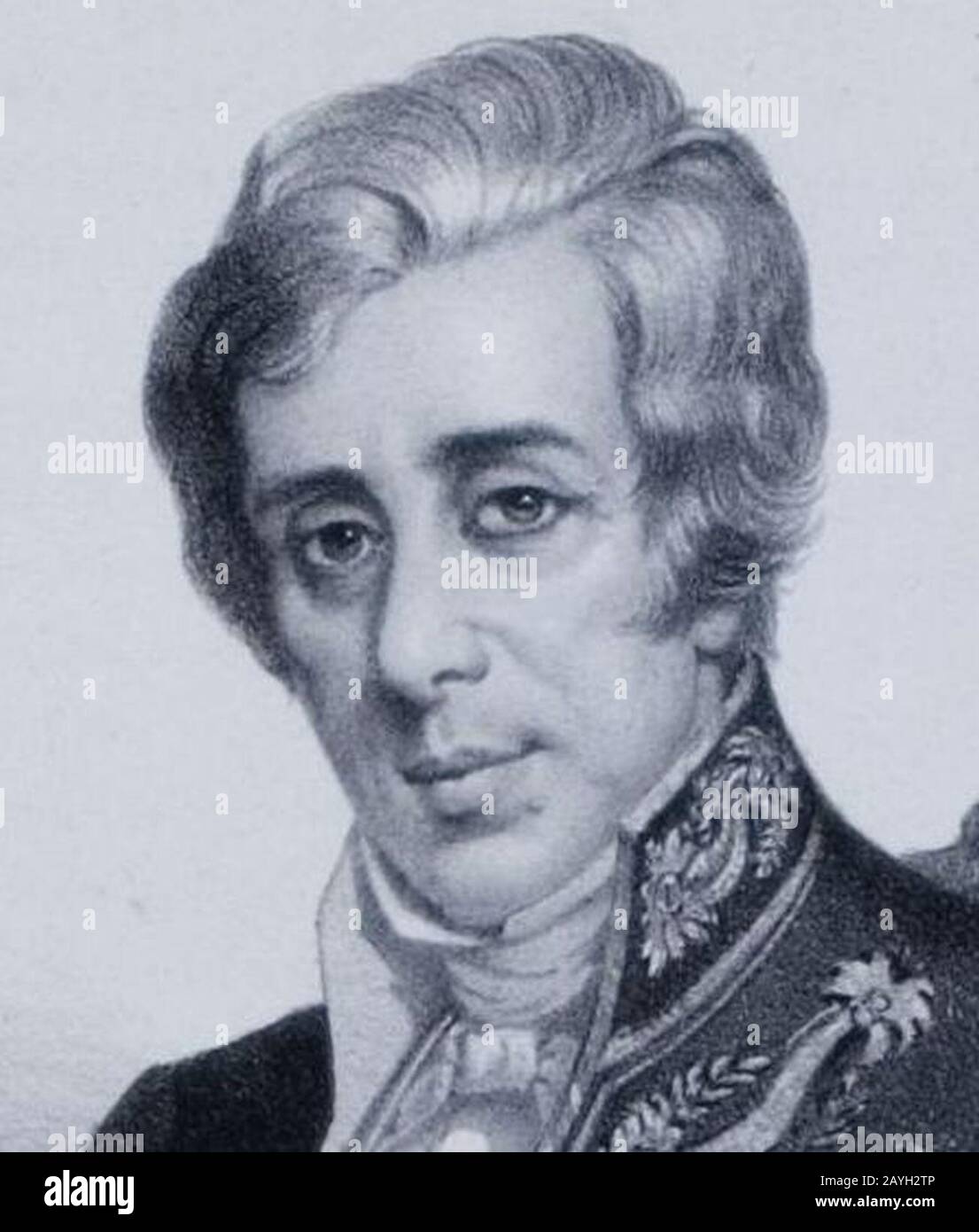 Francisco de Paula Souza e Mello- Litografia (cropped-2 Stock Photo - Alamy