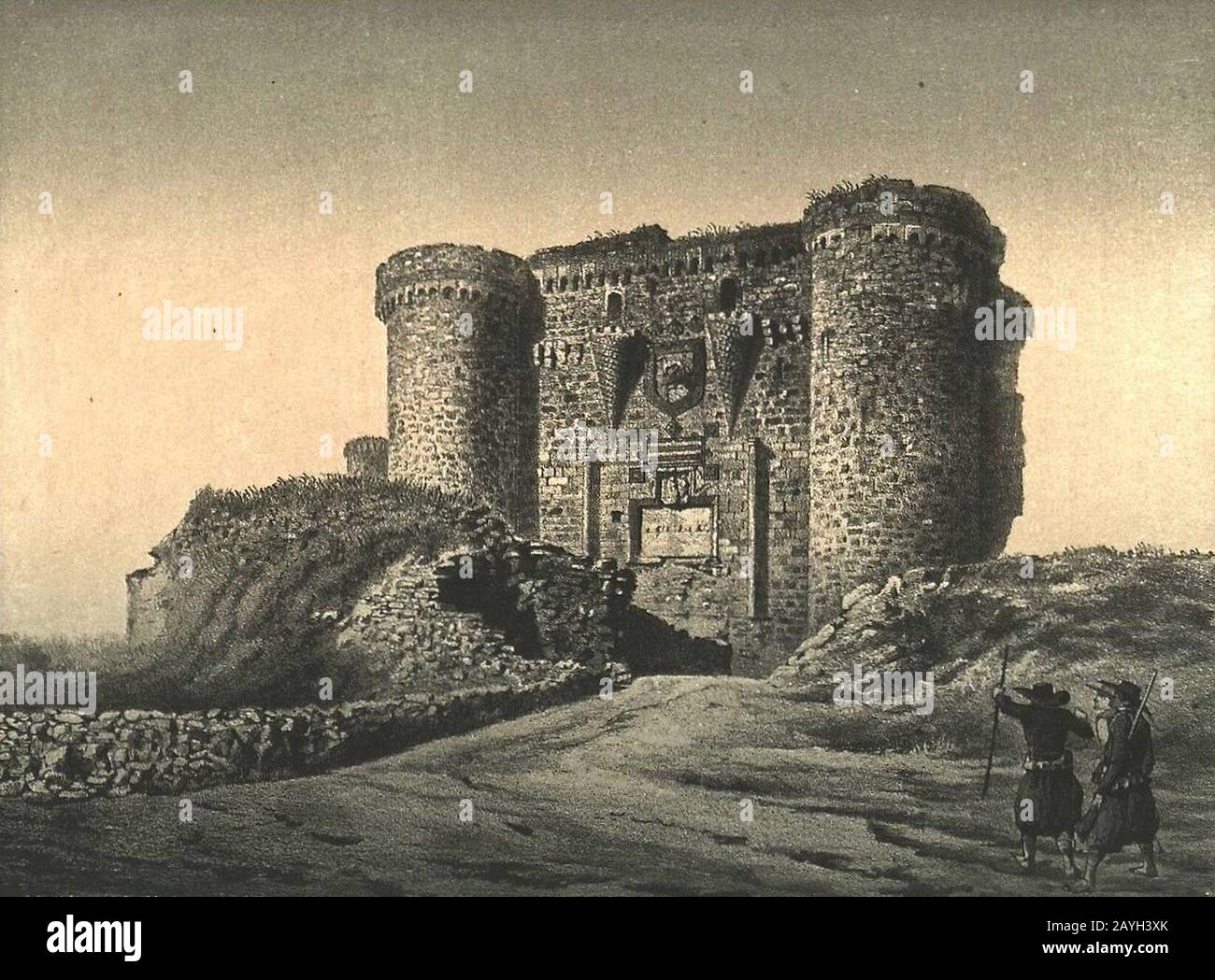 Francisco Javier Parcerisa Castillo de Astorga 1857 Stock Photo - Alamy