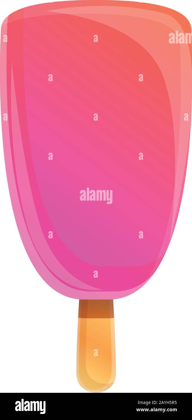 Pink berry popsicle icon. Cartoon of pink berry popsicle vector icon ...