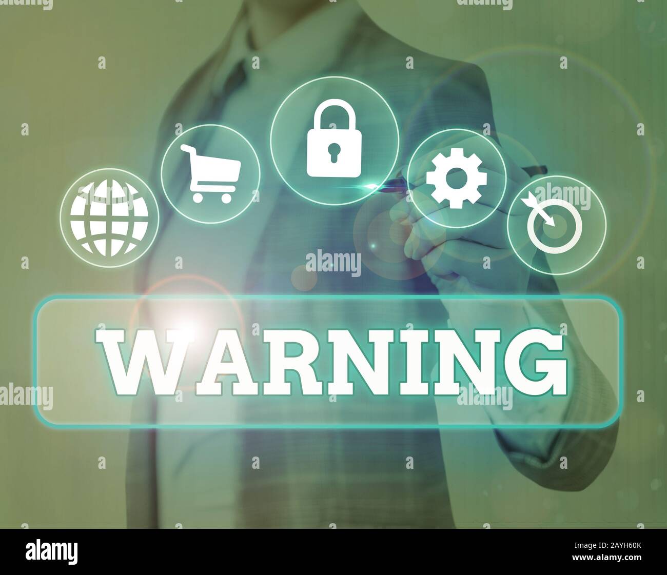 Text sign showing Warning. Business photo text Advice Sign for possible ...