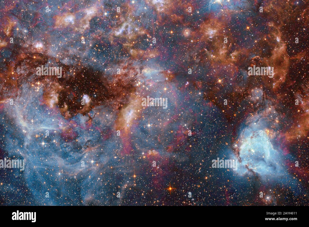 Universe scene with stars and galaxies in deep space showing the beauty ...