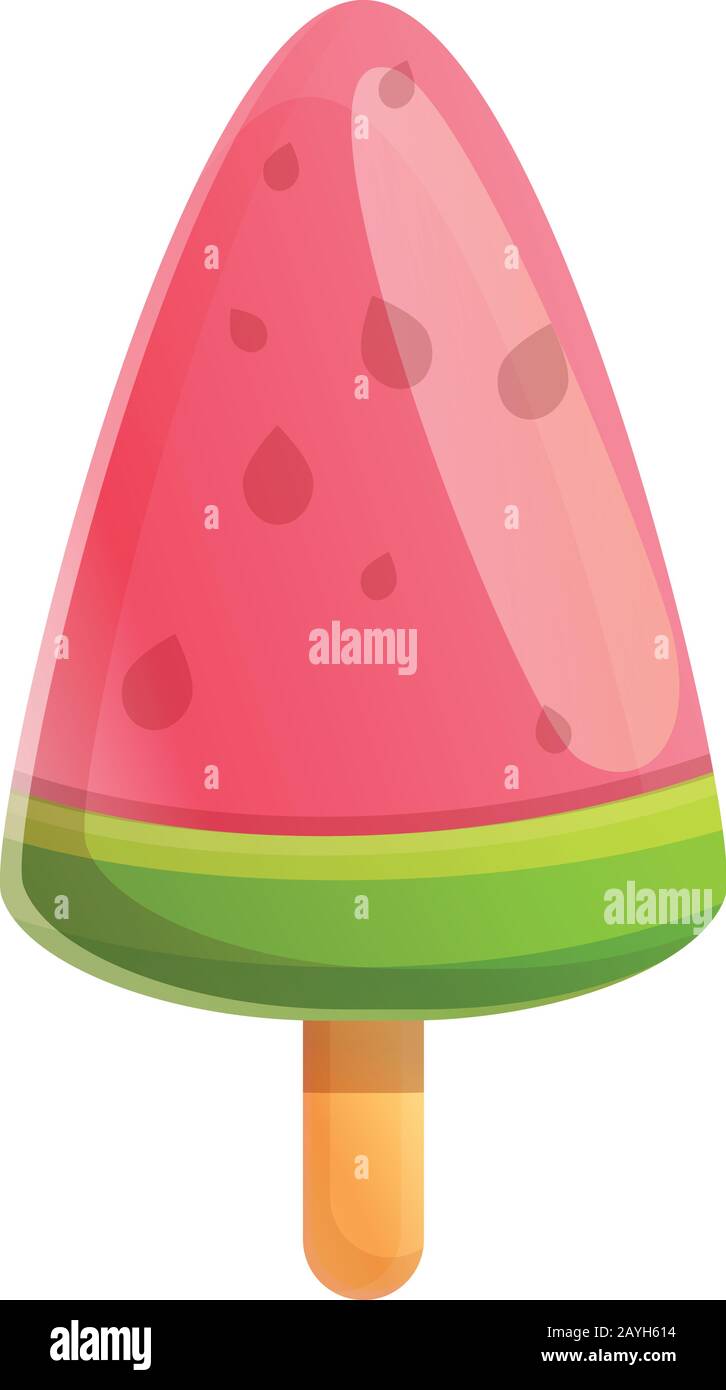 Watermelon popsicle icon. Cartoon of watermelon popsicle vector icon ...