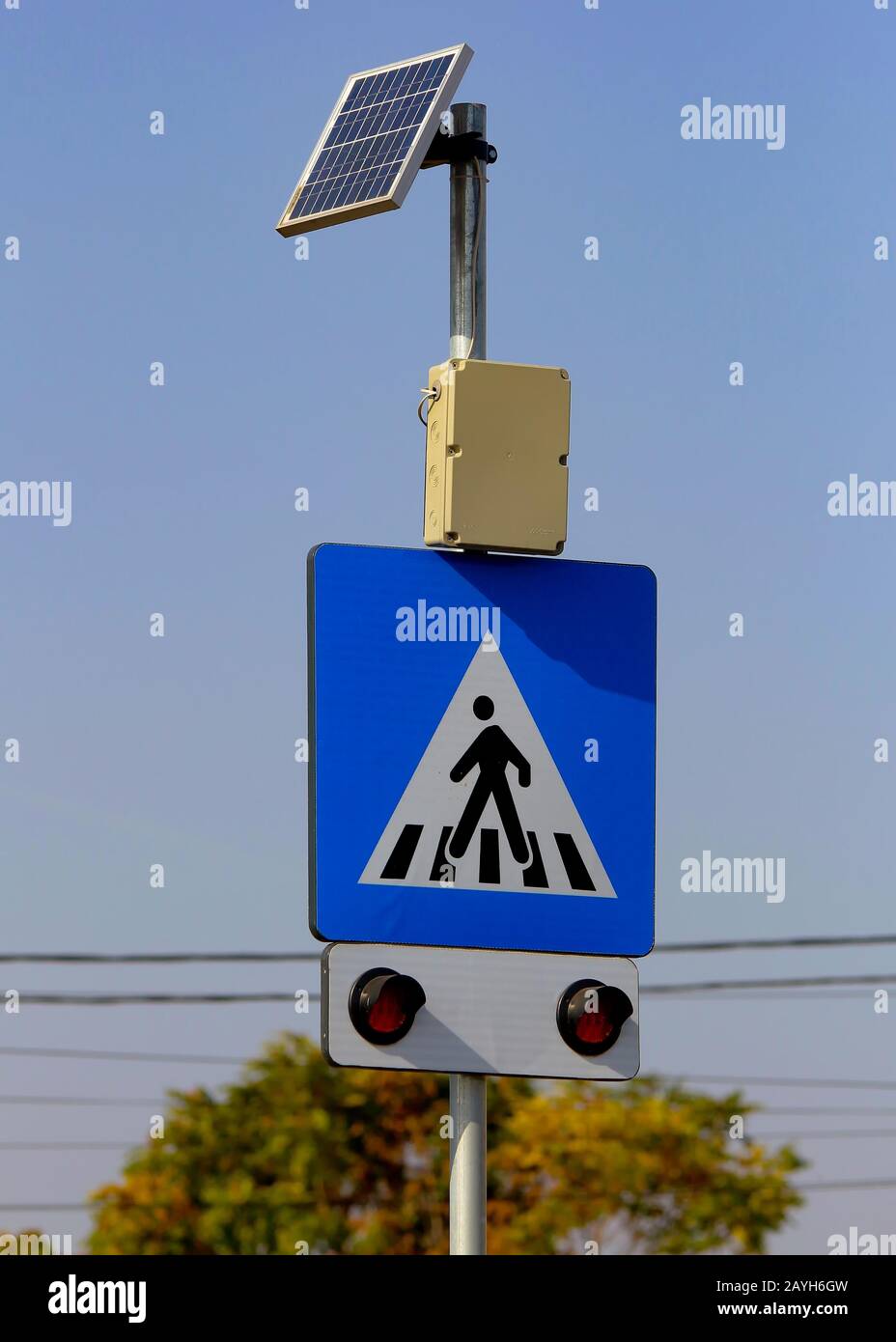 Bucharest, Romania - October 17, 2018: Traffic signs powered by solar ...
