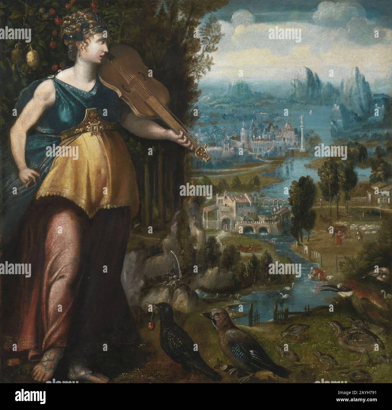 Franco-Flemish School mid-16th century Allegory of Music Stock Photo ...