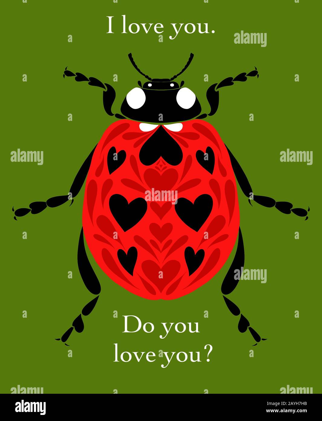 I love you. Do you love you? Graphic poster with a Ladybug Stock Photo ...