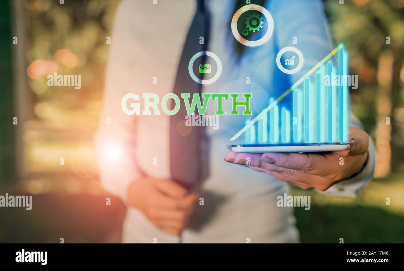 Writing note showing Growth. Business concept for process of increasing ...