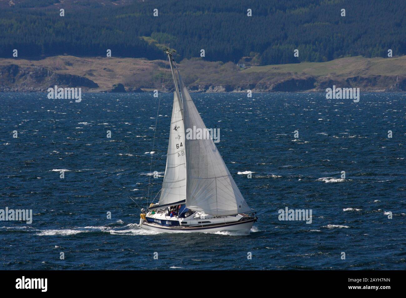 Westerly Ocean Ranger sailing yacht, under sail in the Sound of Sleat ...