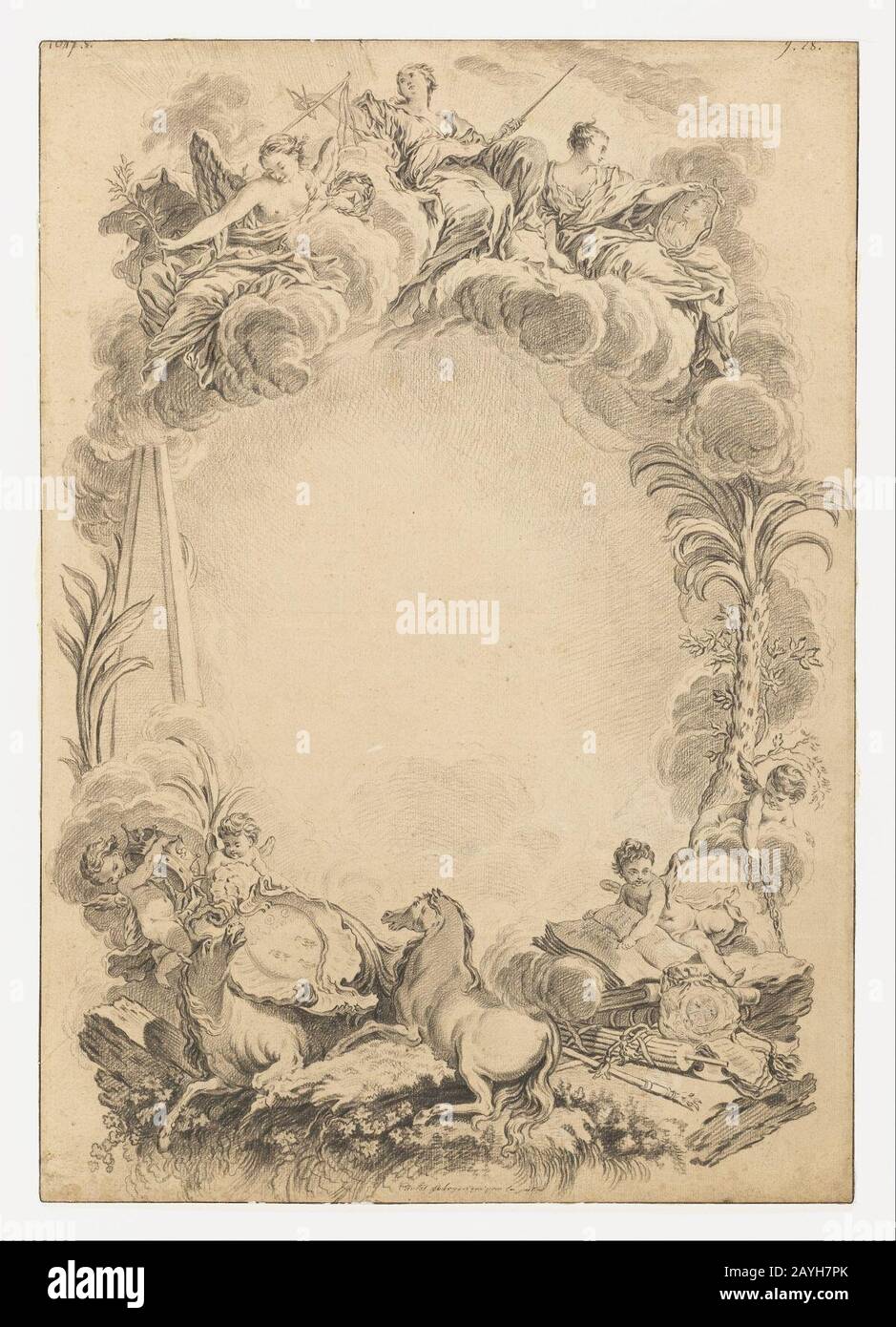 François Boucher - Design for an Escutcheon in Honor of William Earl ...