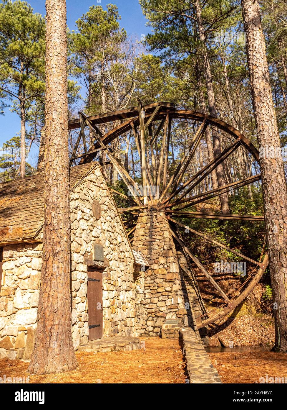 Water wheel and stone grist mill from turn of the century north Georgia ...