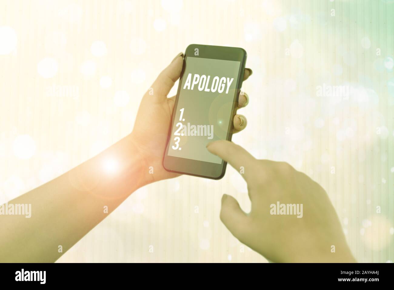 Conceptual hand writing showing Apology. Concept meaning a written or ...