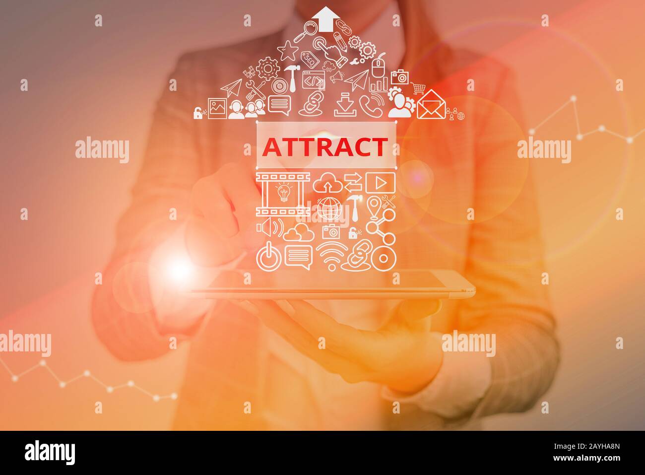 Writing Note Showing Attract Business Concept For To Draw By A Physical Force Causing Or