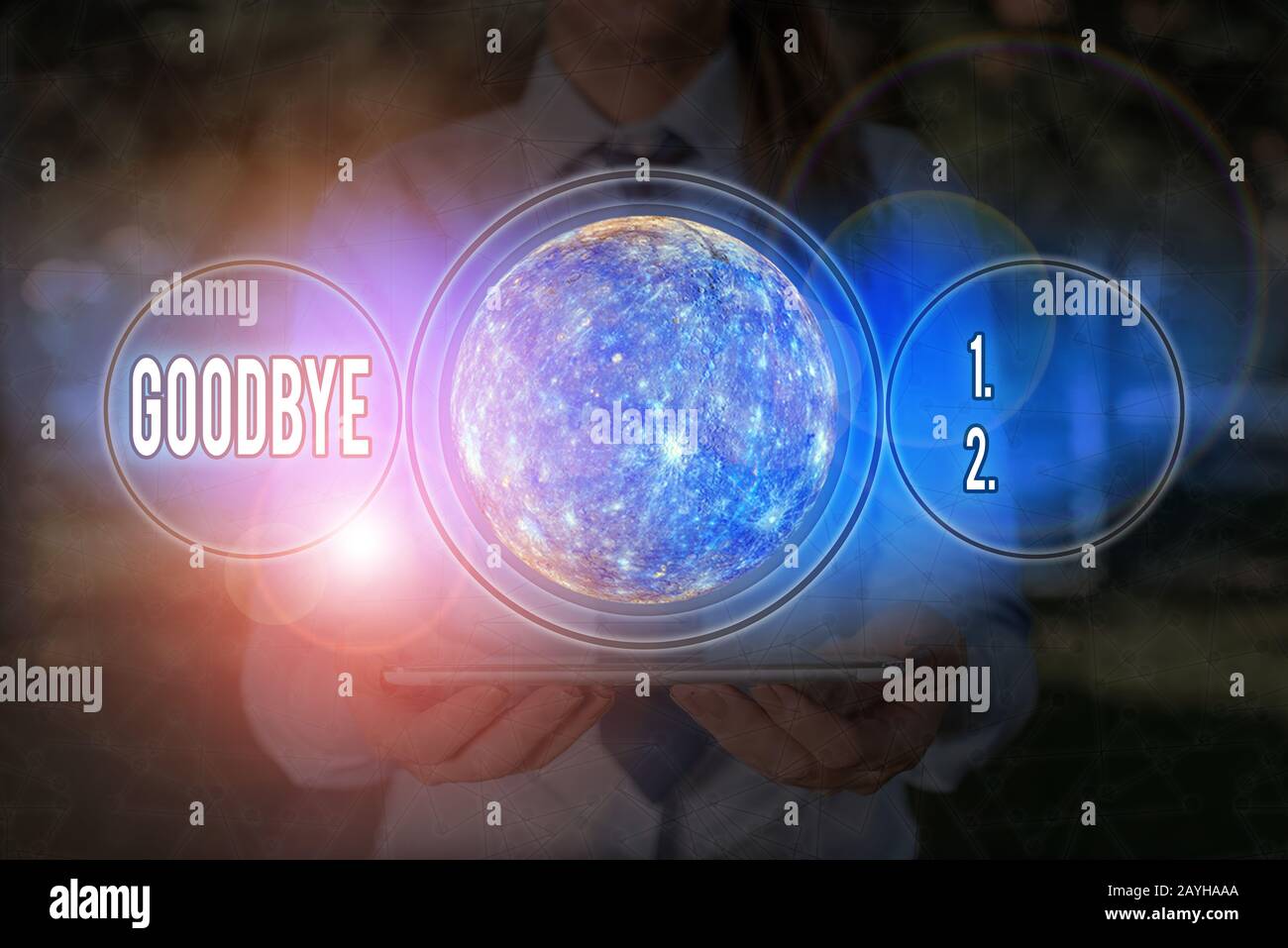 Word writing text Goodbye. Business photo showcasing used to express ...