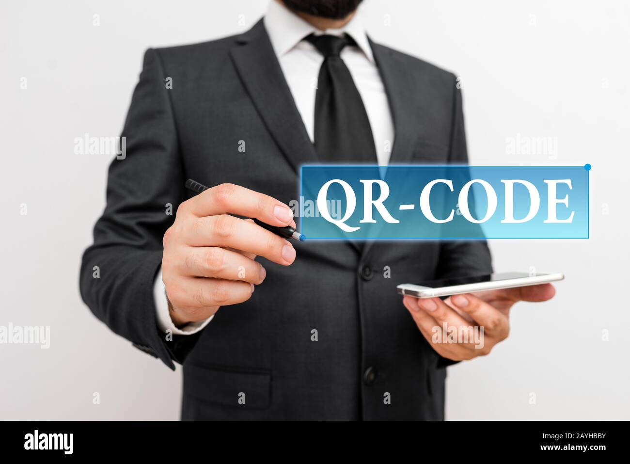 Handwriting text writing Qr Code. Conceptual photo the trademark for a ...