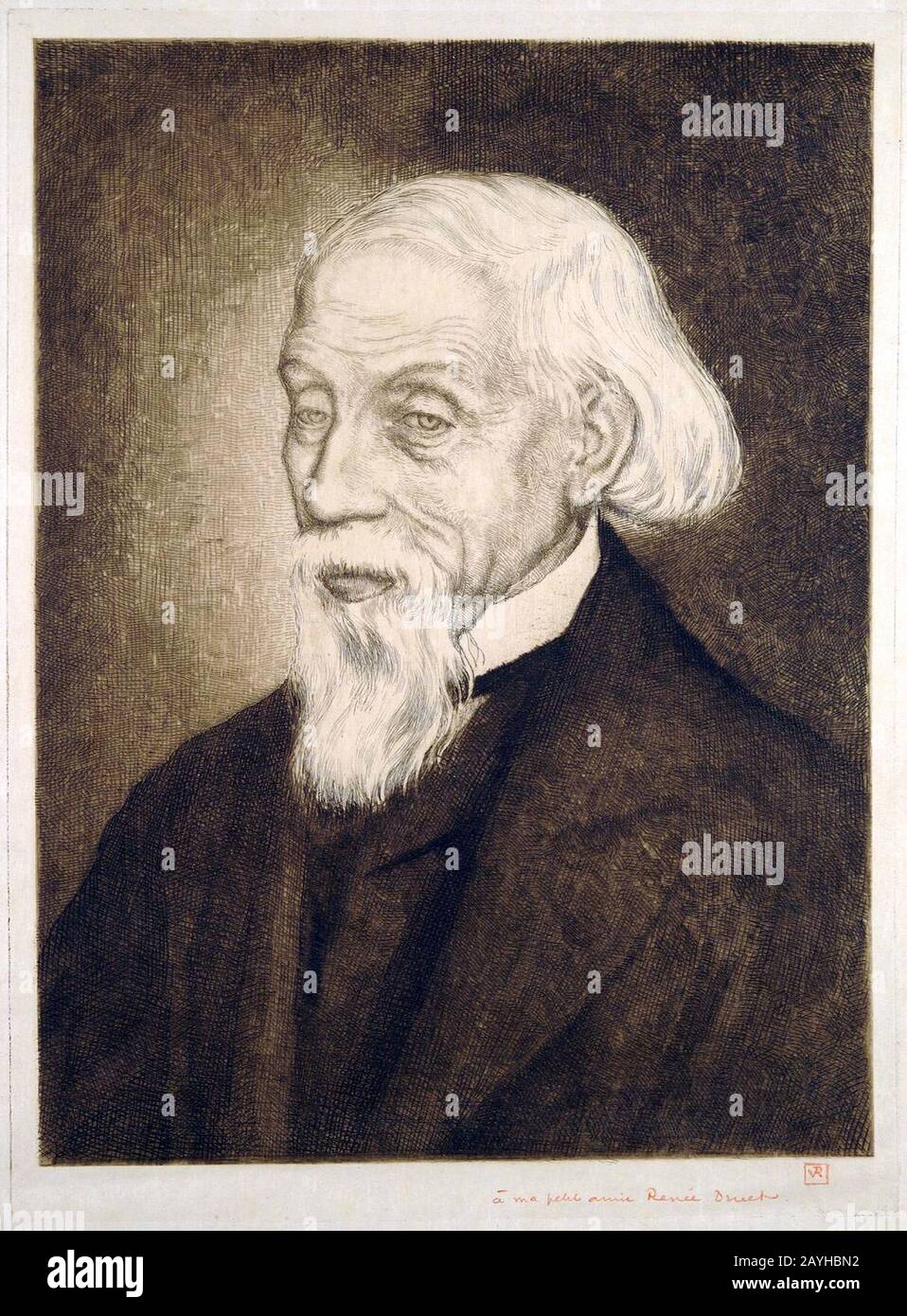 François-Auguste Gevaert etching by van Rysselberghe Stock Photo - Alamy
