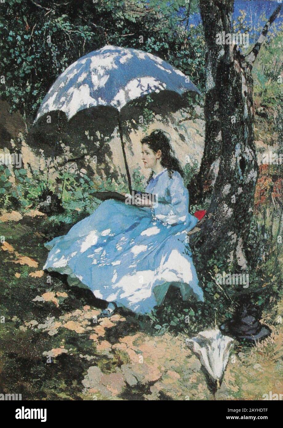 Frank Buchser Malerin im Sonnenschein 1862 Stock Photo - Alamy