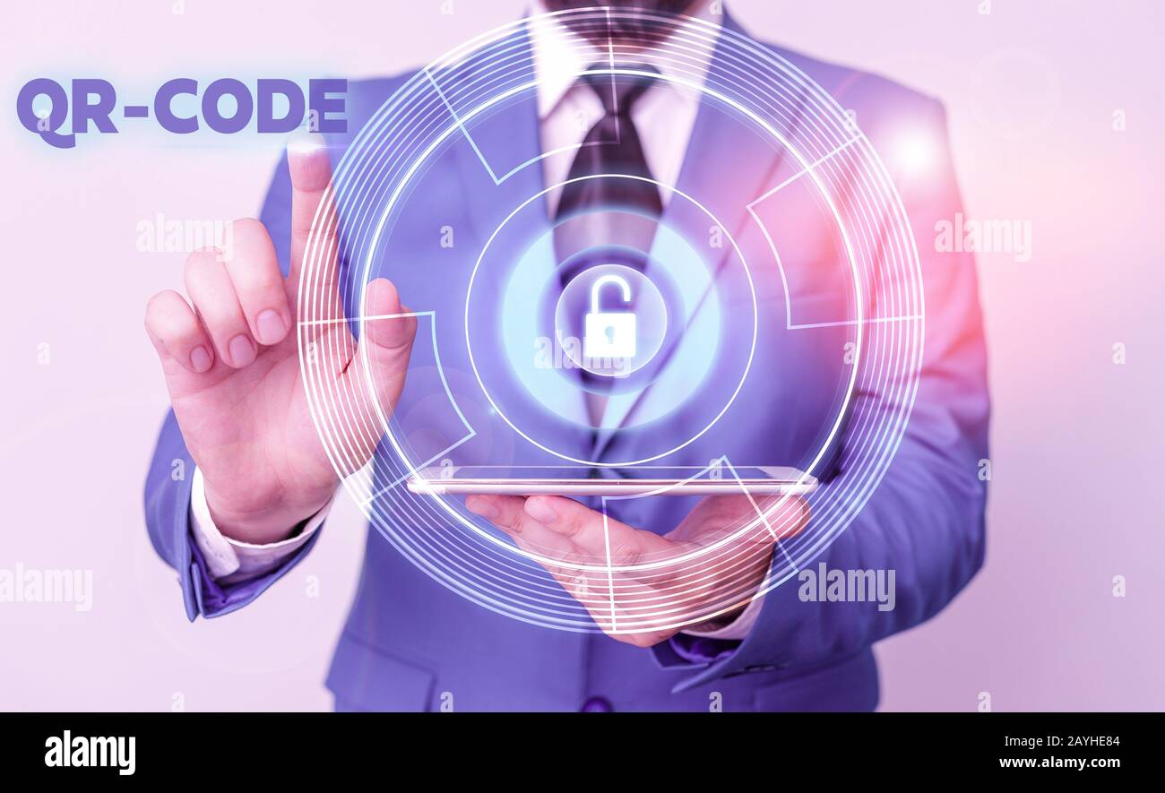 Handwriting text Qr Code. Conceptual photo the trademark for a type of ... Handwriting text Qr Code. Conceptual photo the trademark for a type of ...