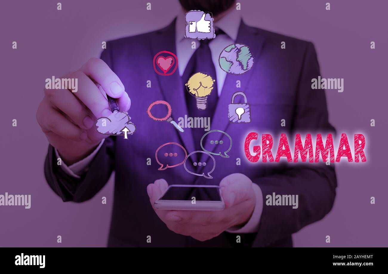 Handwriting text writing Grammar. Conceptual photo whole system and ...