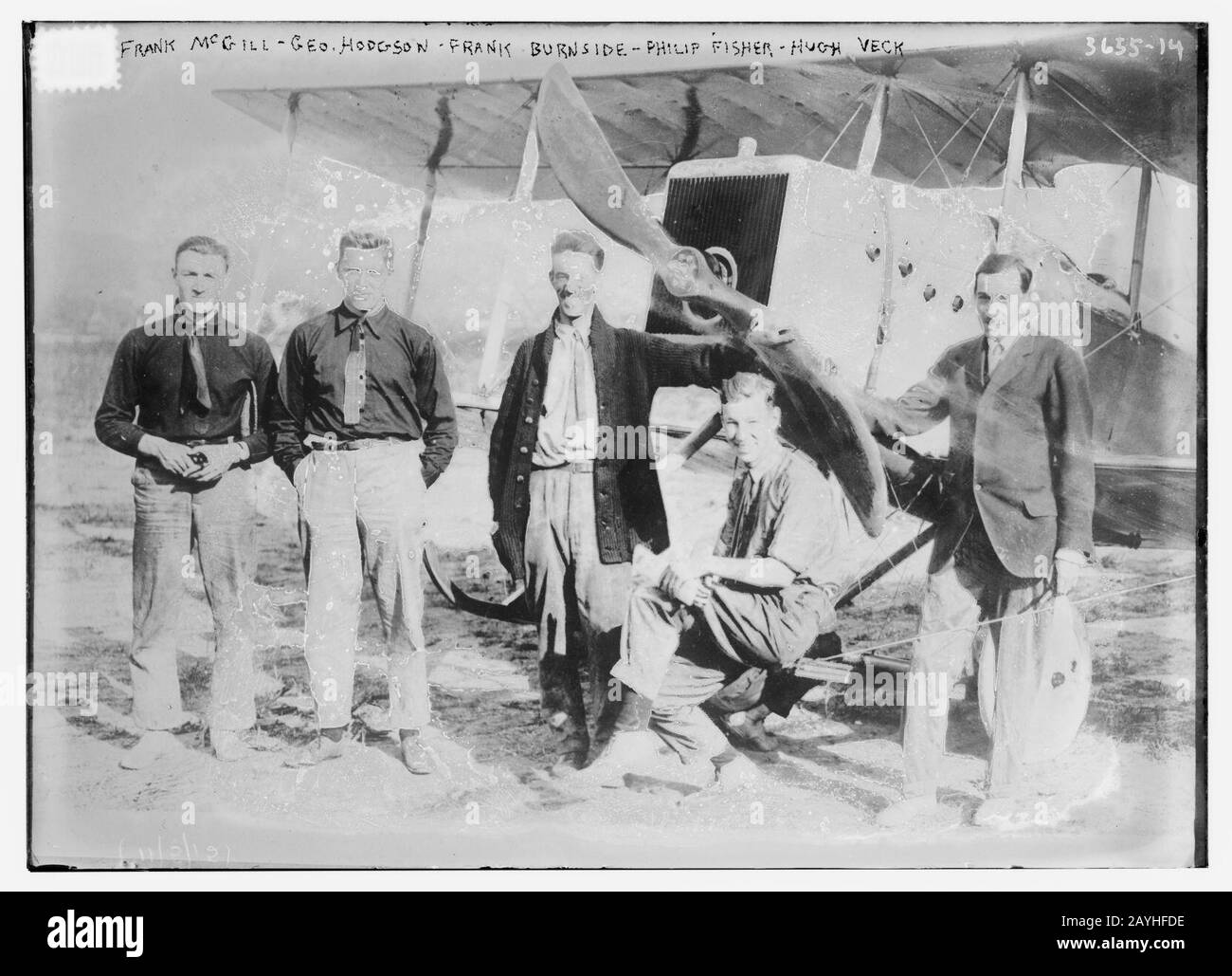 Frank McGill, Geo. Hodgson, Frank Burnside, Philip Fisher, Hugh Veck (i ...
