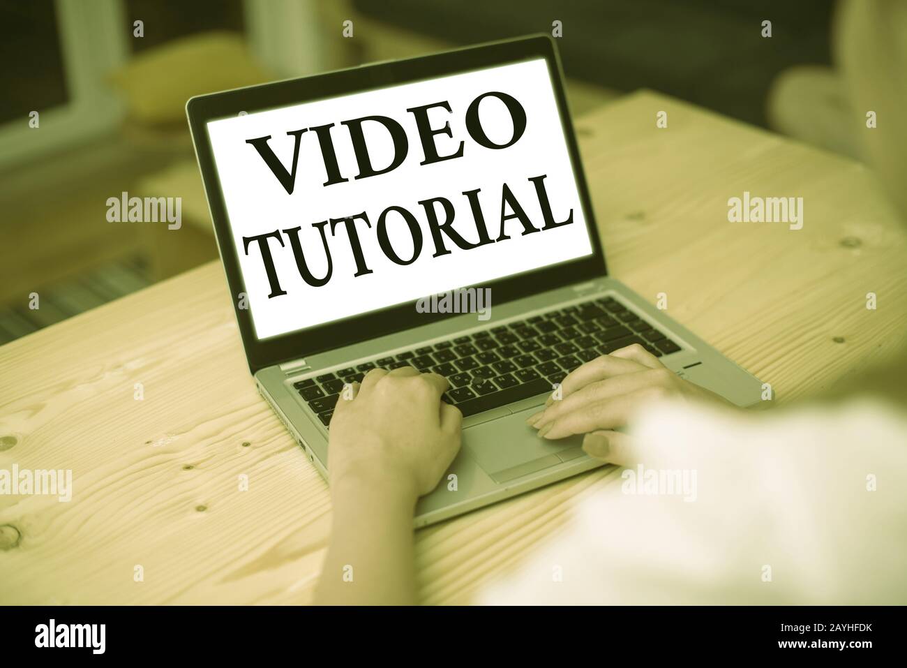 Writing note showing Video Tutorial. Business concept for method of transferring knowledge ...