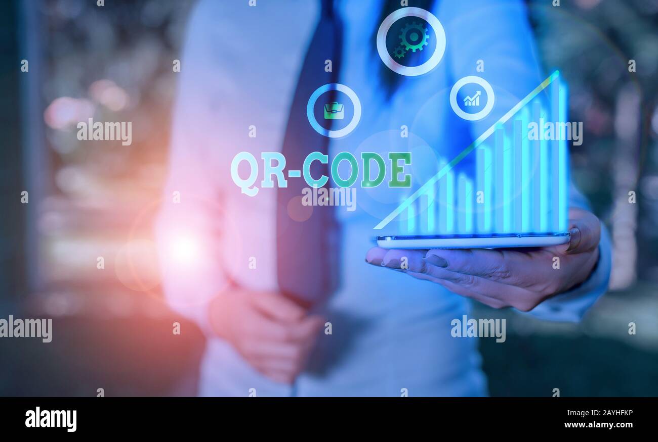 Writing note showing Qr Code. Business concept for the trademark for a ...