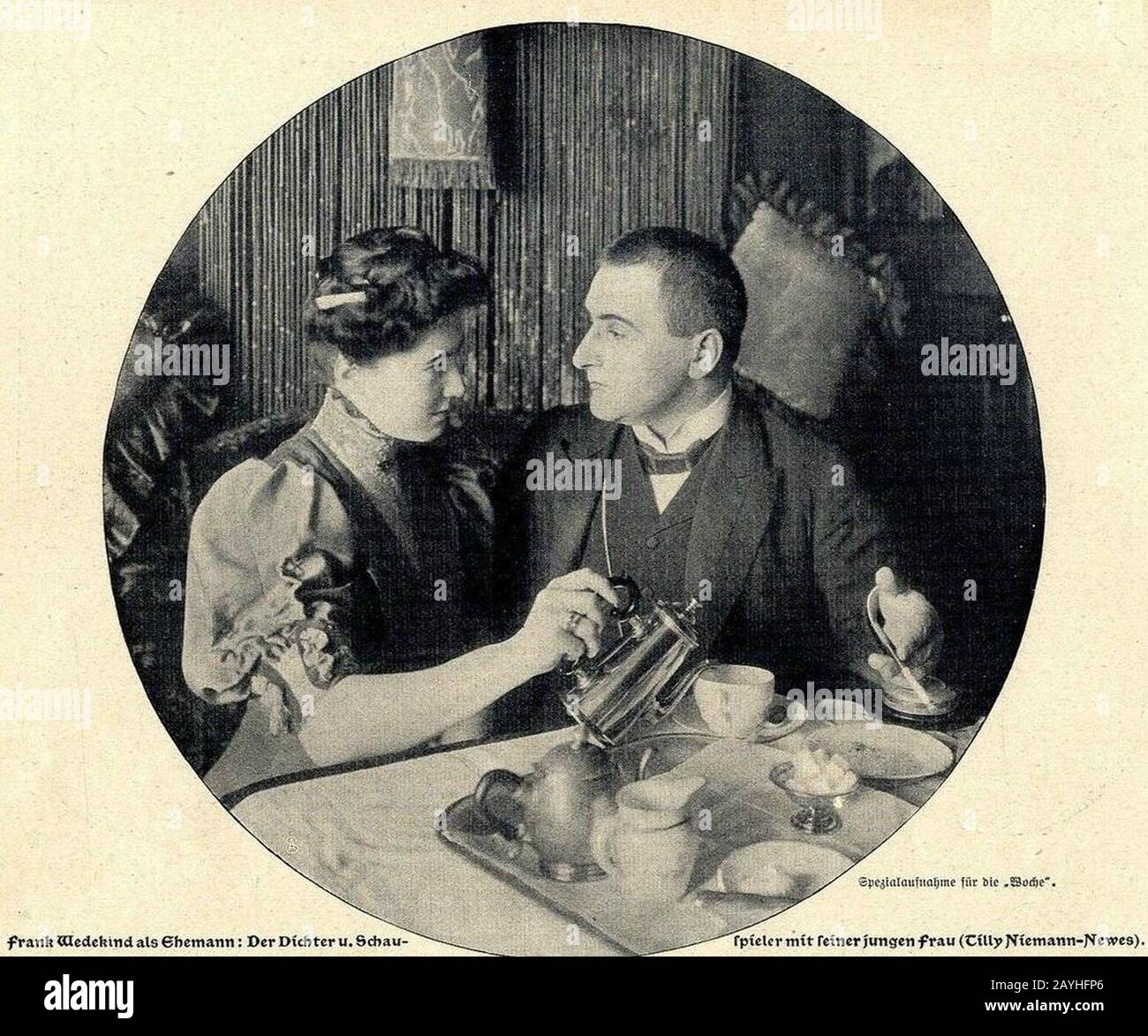 Frank Wedekind mit seiner Frau Tilly Niemann-Newes, 1906 Stock Photo ...