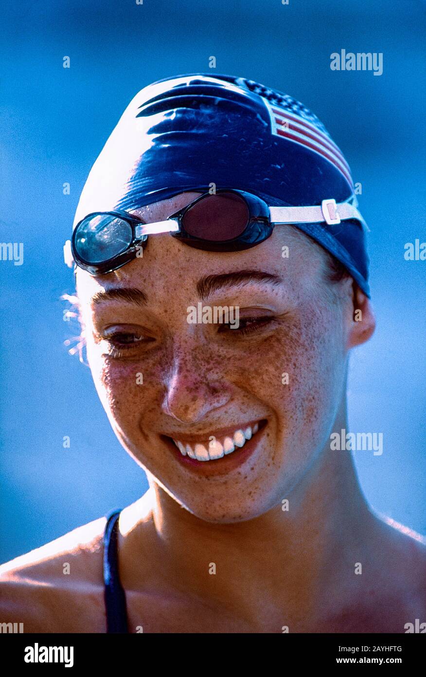 Amy Van Dyken (USA) competing at the 1994 World Aquatics Championships ...