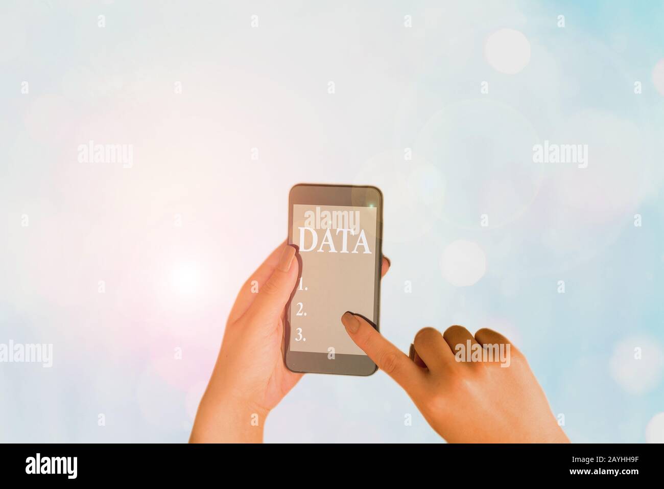 Writing note showing Data. Business concept for Piece of information ...