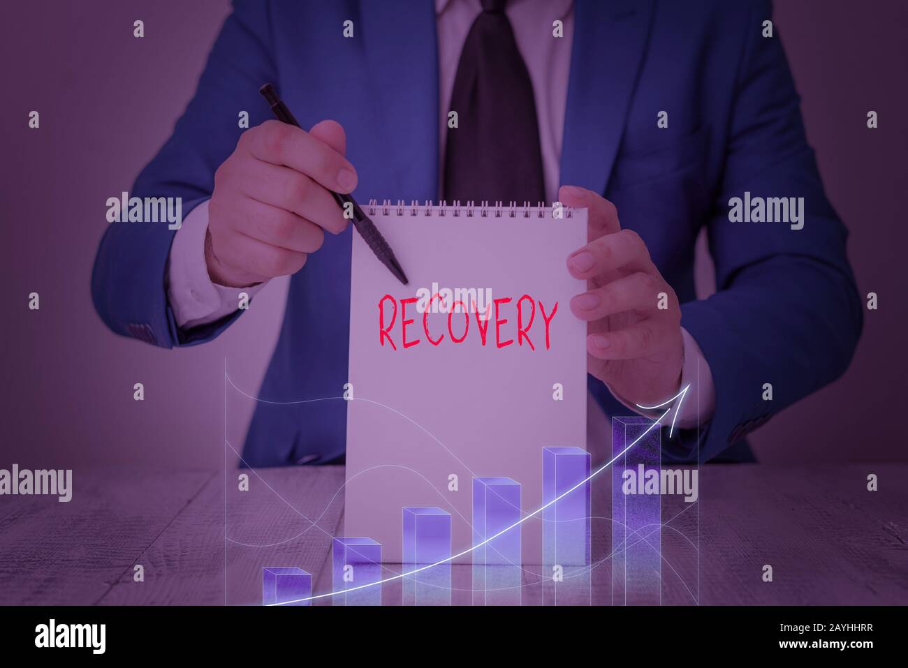 Conceptual hand writing showing Recovery. Concept meaning the return to ...