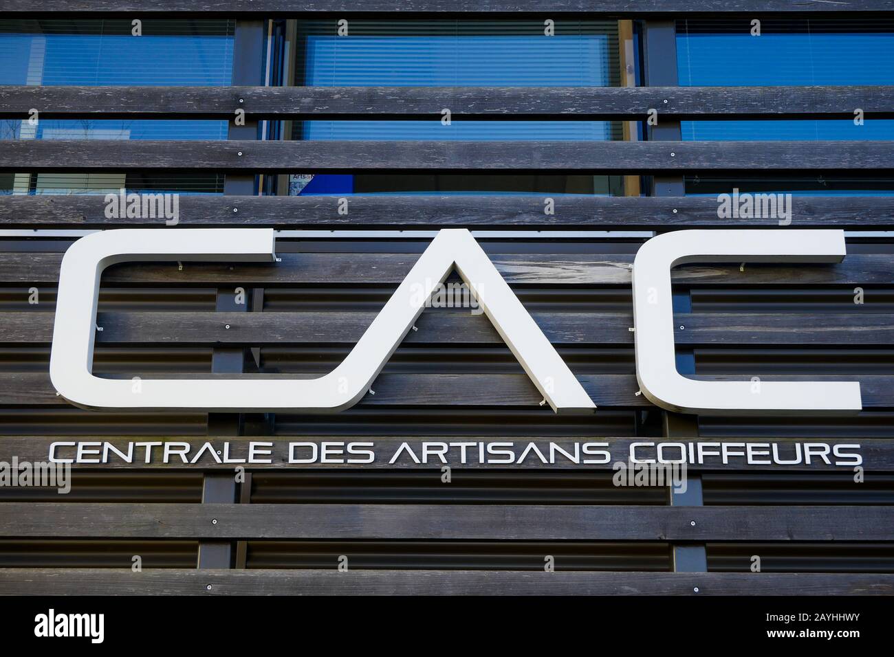 Craftsmen hairdressers Centre, CAC, building, Bron, France Stock Photo ...