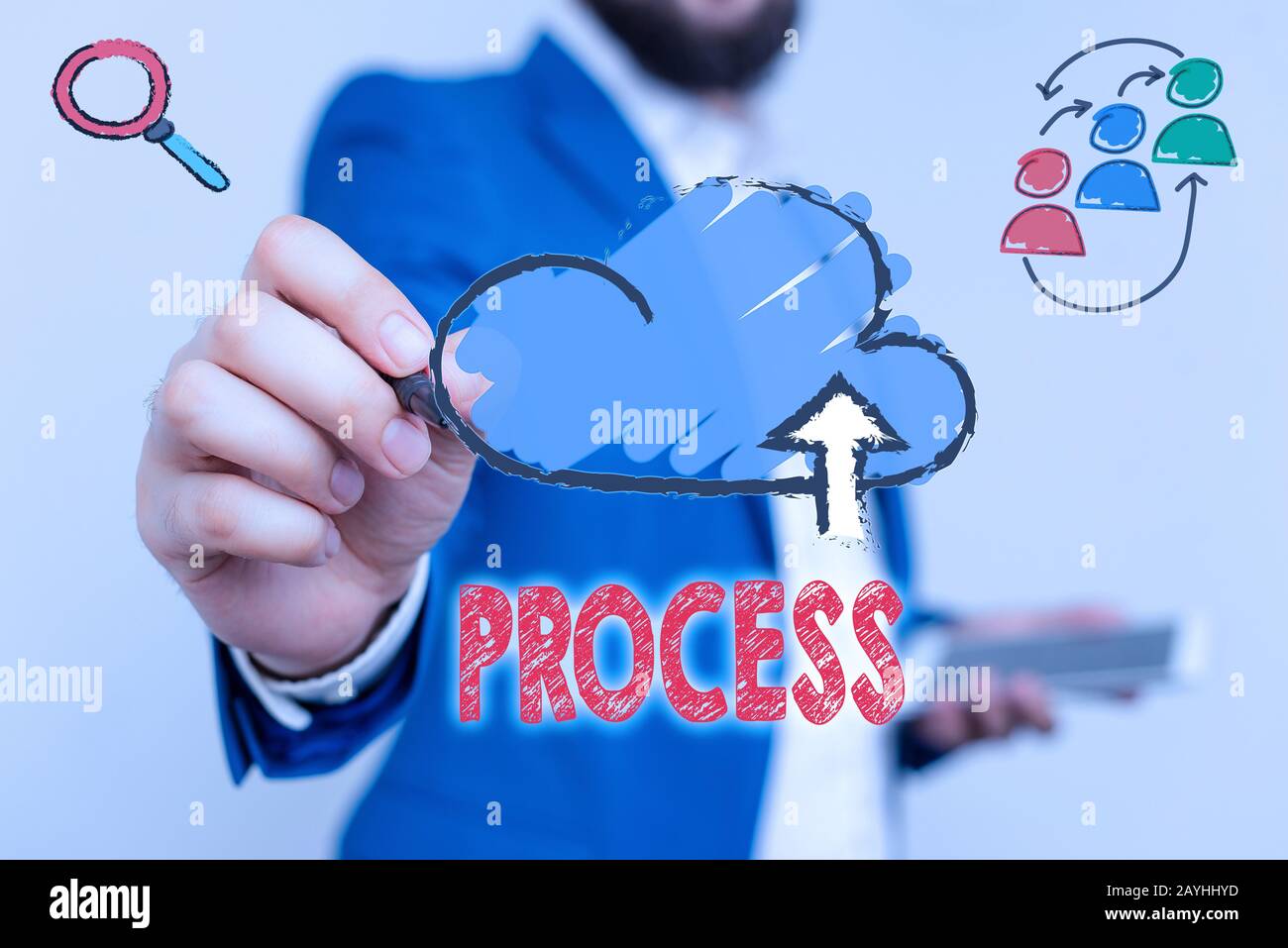 Writing note showing Process. Business concept for Standard procedures ...